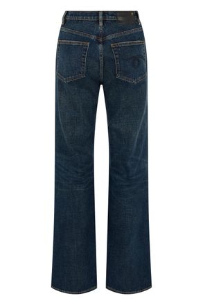 R13 Womens Wide-Leg Jeans Blue Cotton