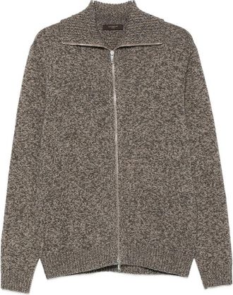 Zanone Zip-up Marl-knit Cardigan