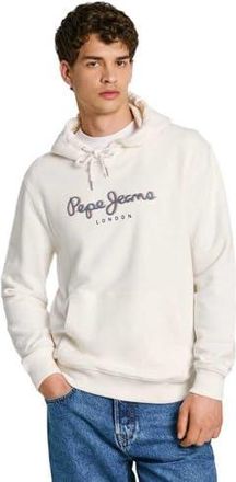 Pepe Jeans London Saul Hoodie Sweat à Capuche, Blanc (Off White), S Homme