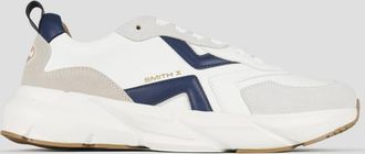 Alexander Smith Horizon Man in white with suede inserts and blue details