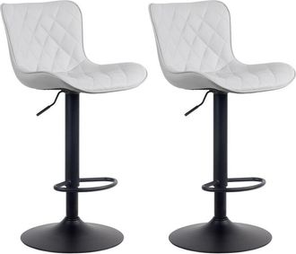 Clp Ensemble de bar Emma de 2 tabourets blancs, faux cuir
