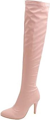 Generic Cuissardes hautes pour femme - Sexy - Extensible - Bout pointu - Confortables - Fermeture &eacute;clair lat&eacute;rale - Talon haut - &Agrave; enfiler au-dessus du genou,