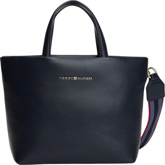 Tommy Hilfiger Damen Th Logotape Mini Tote Aw0aw17694 Tragetasche, Blue (Space Blue)