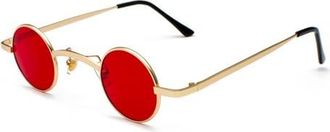 Generic Lunettes De Soleil Punk Rondes &Agrave; Petite Monture For Hommes Et Femmes(Red)