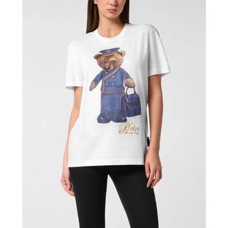 Philipp Plein Femme, Tops, Blanc, Taille: 40 FR Teddy Doorman T-Shirt