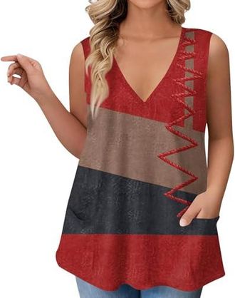 Generic Debardeur Femme Chic et &eacute;l&eacute;gant Chemisier sans Manche R&eacute;tro D&eacute;bardeur Blanc Grande Taille Crop Top ete Haut Chic et Elegant Caraco Vetement Femme ete 