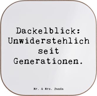 Mr. & Mrs. Panda Design Untersetzer Spruch Kurzhaardackel Dackelblick - Geschenk, gl&auml;seruntersetzer, besondere Verbindung, Coaster, Tischuntersetzer, Tassenuntersetzer