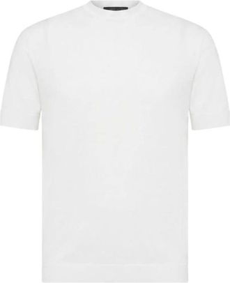 low brand Homme, Pulls, Blanc, Taille: L Maille Ras du Cou C&ocirc;tel&eacute;e