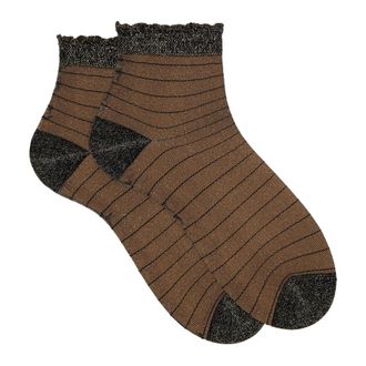 Gallo Gallo, Femme, Sous-vêtements, Multicolore, Taille: XS Chaussettes ultra-courtes noires pour femmes avec transparence et rayure horizontale