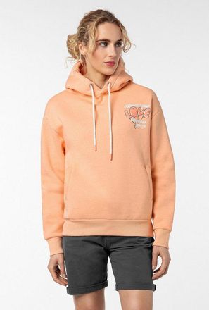 Sublevel Kapuzenpullover mit Gute-Laune-Print Sweater, Kapuzensweatshirt mit Kängurutasche, mit Kapuze