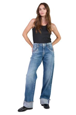 Le Temps Des Cerises Jeans Regular, gerade, Gr&ouml;&szlig;e 400/28, normal, locker, hohe Taille, blau, 26W