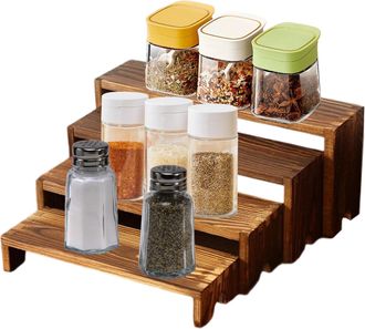 Generic Cupcake Display-St&auml;nder - 12,4x2,95x5,51 Zoll 4-teiliges Holz Riser, Tiered Regale Speicherorganisator, Bauernhouse Stil Rack | Parf&uuml;m Dessert Essen S