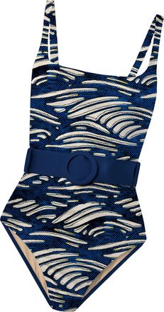 Averie Womens Swimsuit Alaska Belted One-Piece XS-3XL Recycled Fabric