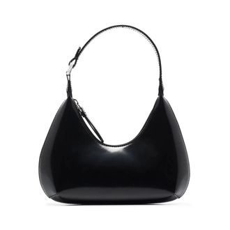by FAR Schwarze Halbpatent Leder Schultertasche - - Bags - Damen - Schwarzk - ONE SIZE