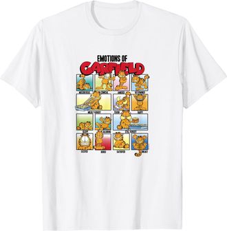 Garfield Gefühle Rotes Grid T-Shirt