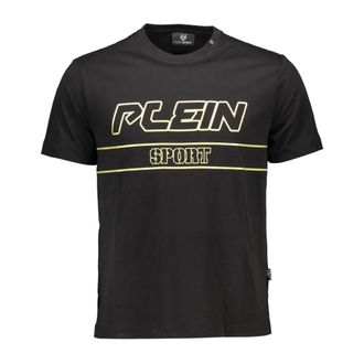 Plein Sport Schwarzes Baumwoll-T-Shirt mit Druck - - Sport - Herren - Schwarzk - M