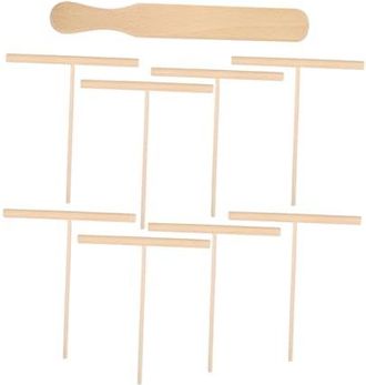 Garneck Spatule &agrave; Cr&ecirc;pes Et R&acirc;teau En Bois Moyen, Ustensiles Cuisine En Bois De Bambou, Outil De Cuisson Polyvalent Pour Omelettes, Usage Domestique Et Profes