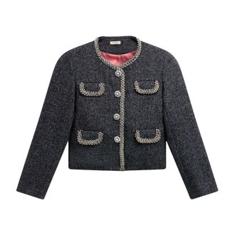 Manoush Damen, Jacken, Blau, SGr&ouml;&szlig;e