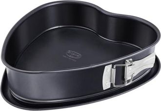 Dr. Oetker Herz-Springform mit Auslaufschutzboden 25 cm, Kuchenform mit Flachboden, herzförmige & auslaufsichere Backform aus Stahl mit Antihaftbeschichtung, Men