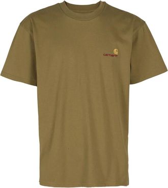 Carhartt Work in Progress Homme, Tops, Brun, Taille: XL S/S American Script T-Shirt