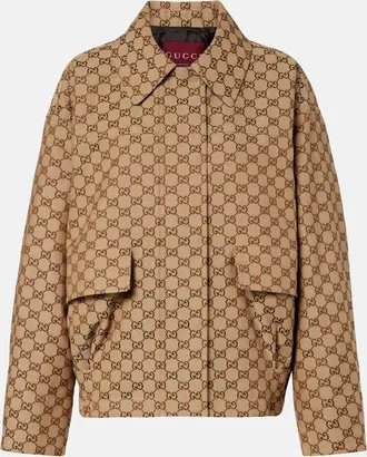 Gucci Veste bomber GG Canvas en cuir