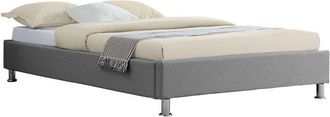 IDIMEX Lit futon simple nizza, 120 x 190 cm, avec sommier, revêtement en tissu gris