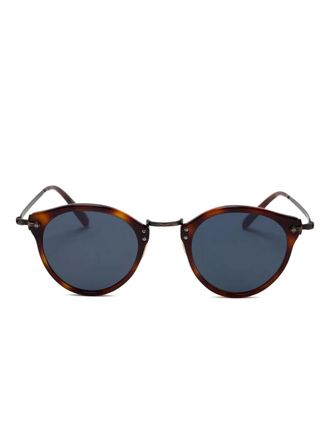 Oliver Peoples lunettes de soleil &agrave; monture ronde - Marron