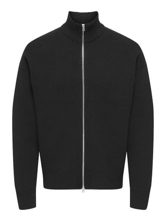 Only & Sons Herren Onsblake Ds High Neck Cardigan Knit, Black, Medium