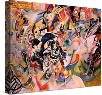 Picanova Wassily Kandinsky - Composition VII 40x30cm - Bild auf Leinwand - Premium Kunstdruck Auf 2cm Holz-Keilrahmen Für Schlaf- Und Wohnzimmer - Klassische K