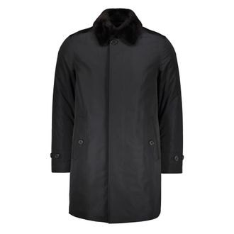 Ermenegildo Zegna Pelzgef&uuml;tterter Techno-Stoffmantel - - Coats - Herren - Blau - 3XL