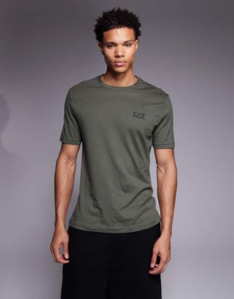 Emporio Armani Armani - EA7 Train Core - T-shirt &agrave; logo - Kaki-Vert