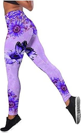 Generic Legging de sport pour femme - Pantalon de sport de yoga imprim&eacute; pour femme, violet, 3XL