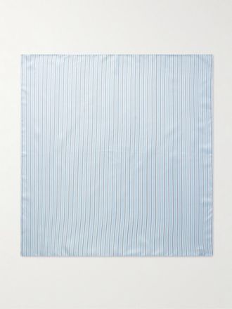 Toteme Signature Tuch Aus Gestreiftem Seiden-twill - Blau