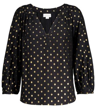 Velvet Blouse Maisee à pois