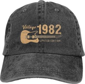 Generic D&eacute;lav&eacute; Casquette de Baseball Homme Guitare Trucker Snapback Caps Papa Chapeau Vintage 1982 Une Ann&eacute;e Sp&eacute;ciale Chapeaux de Golf Cadeau
