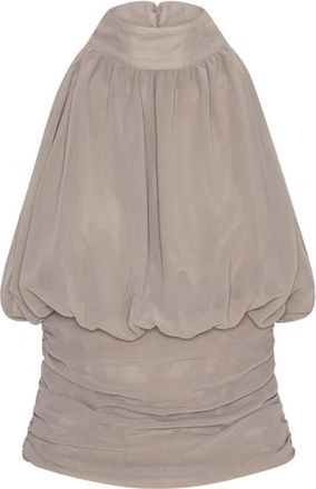 Rotate Rotate Birger Christensen, Femme, Tops, Gris, Taille: 42 FR Haut sans Manches &agrave; Col Montant