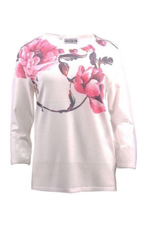 Passioni 3/4 Arm-Pullover mit Blumenprint