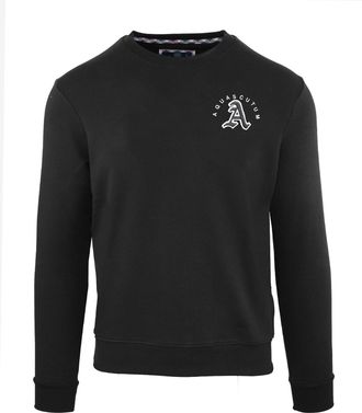 Aquascutum Sweatshirt f&uuml;r Herren, Rundhalsausschnitt, Baumwolle (Schwarz)