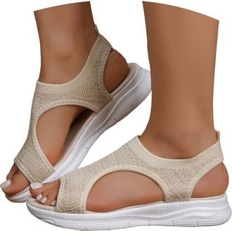 Generic Sandales orthop&eacute;diques larges pour femme avec soutien de la vo&ucirc;te plantaire - Sandales compens&eacute;es &agrave; ressort pour fasciite plantaire - Chaussures de ma