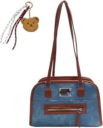 Generic Sac &agrave; bandouli&egrave;re en cuir de grande capacit&eacute; pour femme, &eacute;l&eacute;gant et polyvalent, sac &agrave; dos d&eacute;contract&eacute; l&eacute;ger avec pendentif chic pour voyage, travail, 