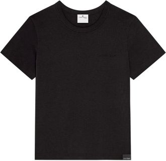 Courr&egrave;ges Femme, Tops, Noir, Taille: 40 FR T-Shirt Brod&eacute;
