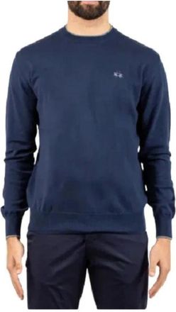 La Martina Pull en tricot &agrave; col rond - Homme - Pulls - Bleu - Taille: M