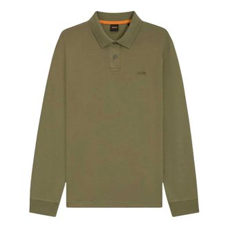 HUGO BOSS Polo en interlock PE &agrave; manches longues - Homme - Tops - Vert - Taille: 3XL