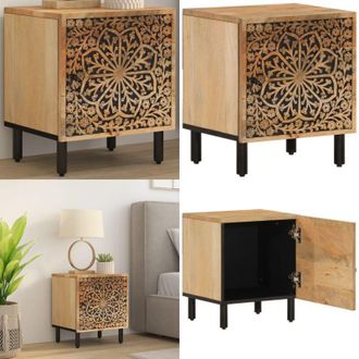 vidaXL Table de chevet 40x33x46 cm Bois de manguier solide - Table De Chevet - Table Nuit - Meuble Retro - Meuble Chambre - Bois De Manguier - Home & Living