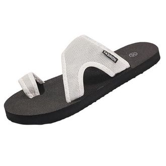 Generic Pantoufles d&eacute;contract&eacute;es &agrave; bout ouvert pour femme - Chaussures de plage plates et confortables (3), blanc, 37.5 EU