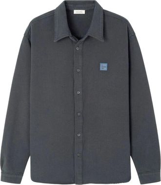 American Vintage Homme, Vestes, Noir, Taille: S Overshirt Loose Fit Chemise