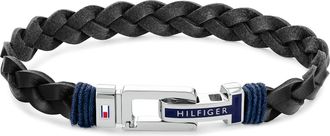 Tommy Hilfiger Jewelry Geflochtenes Lederarmband für Herren - Erhältlich aus Blau oder Schwarz