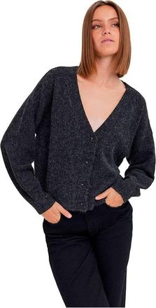 Vero Moda Damen Vmdoffy Ls V-Neck Button Cardigan Ganoos Strickjacke, Schwarz, XS EU
