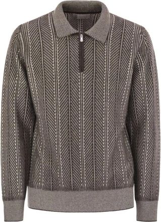 Brunello Cucinelli Homme, Pulls, Gris, Taille: L Cashmere Tricots