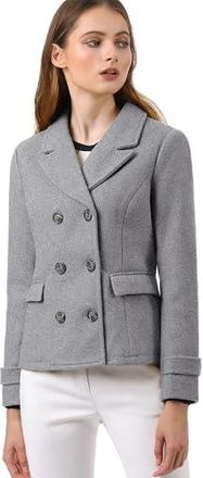 Allegra K Caban &agrave; boutonnage crois&eacute; pour femmes Gris fonc&eacute; M